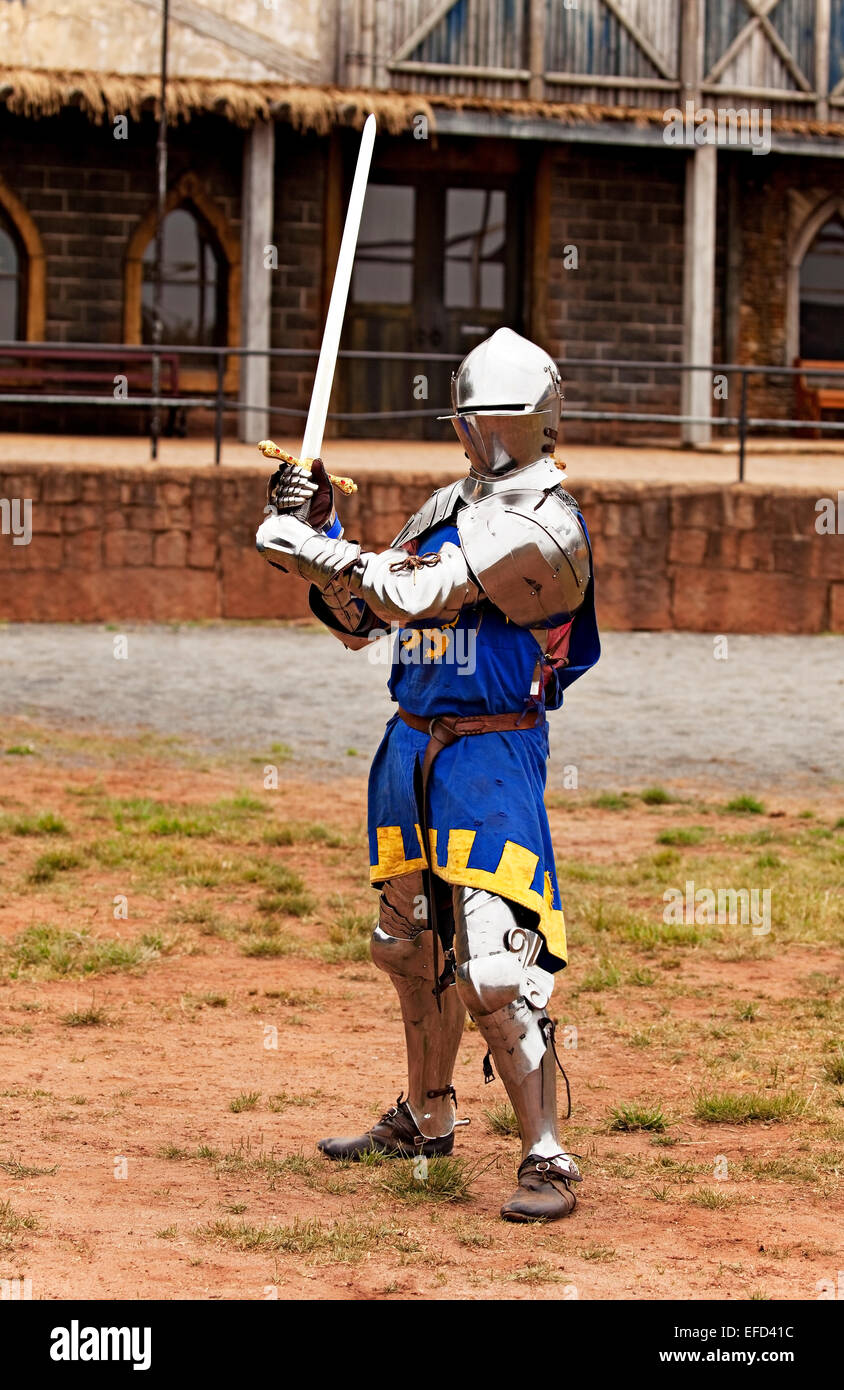 Ballarat Australia / A knight dressed in protective armour.Kryal Castle ...