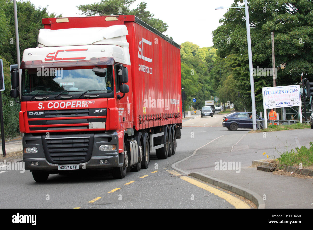 A truck traveling along the A23 road in Coulsdon, Surrey, England Stock ...