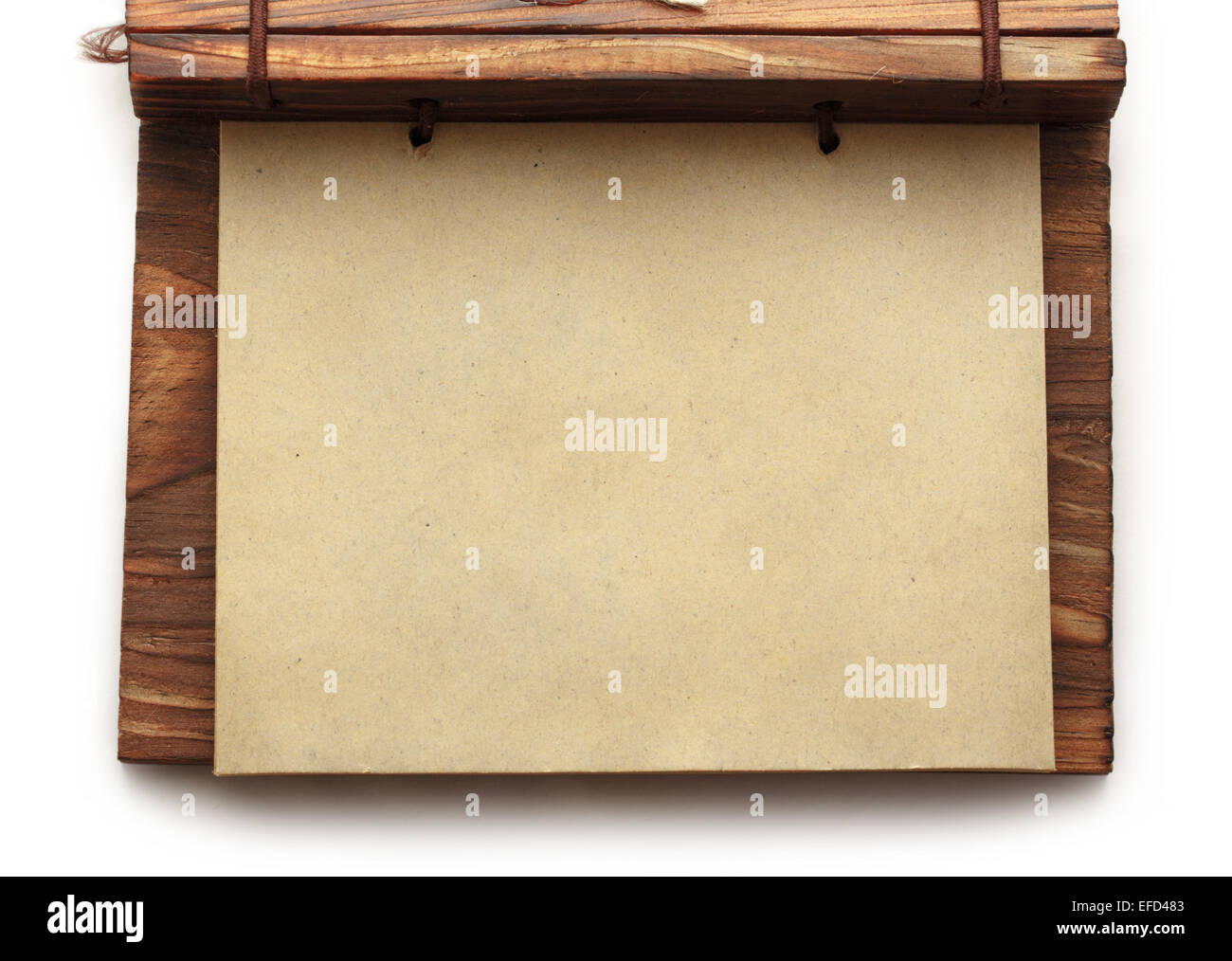 Blank paper notepad with wooden cover on abstract background Stock ...