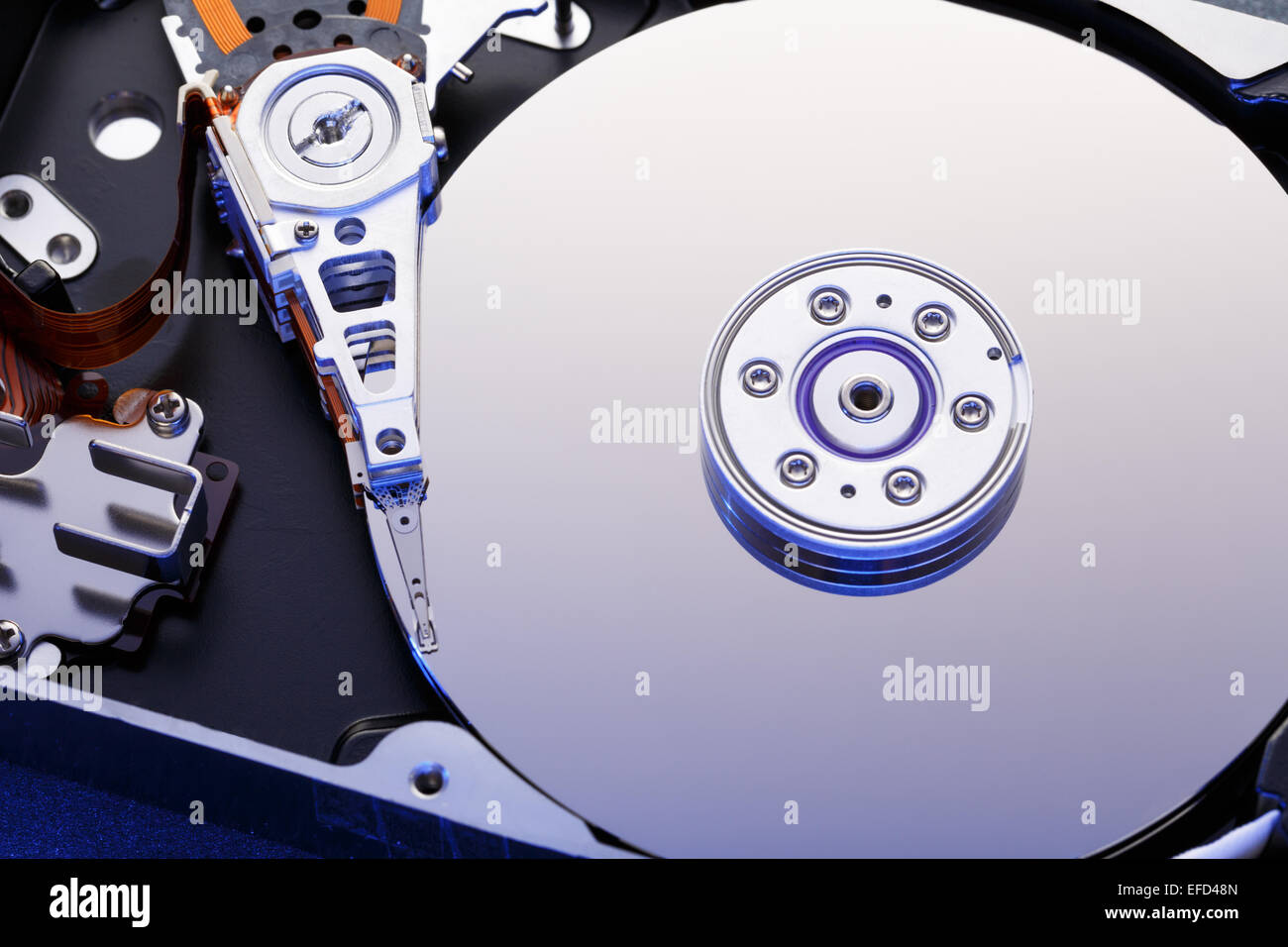 Close up of hardisk's internal mechanism hardware Stock Photo - Alamy