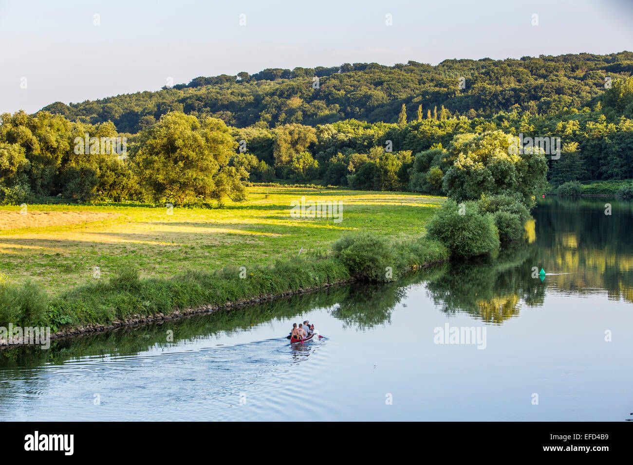 Canoe trip on river Ruhr, Essen, Germany Stock Photo - Alamy