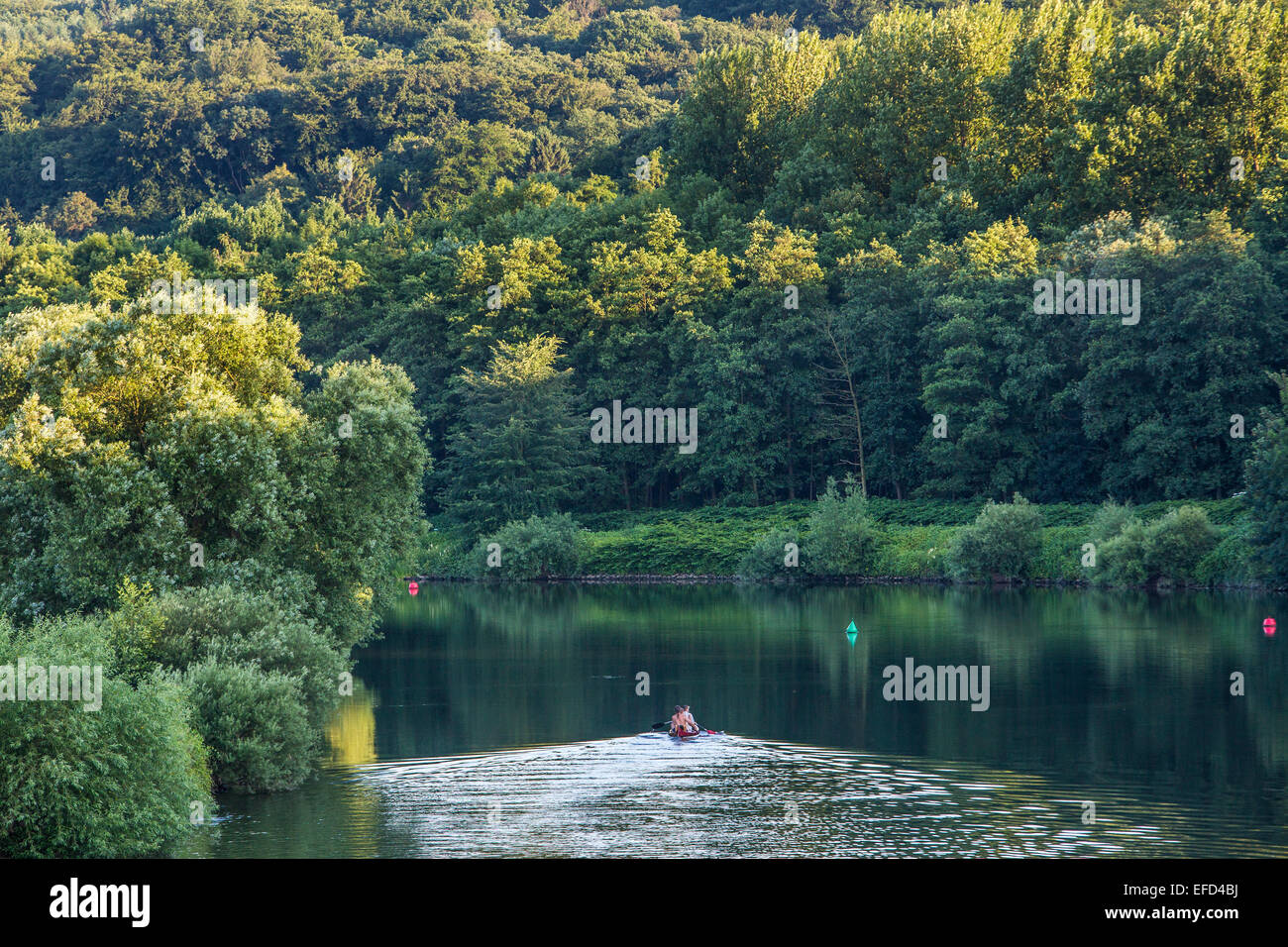 Canoe trip on river Ruhr, Essen, Germany Stock Photo - Alamy