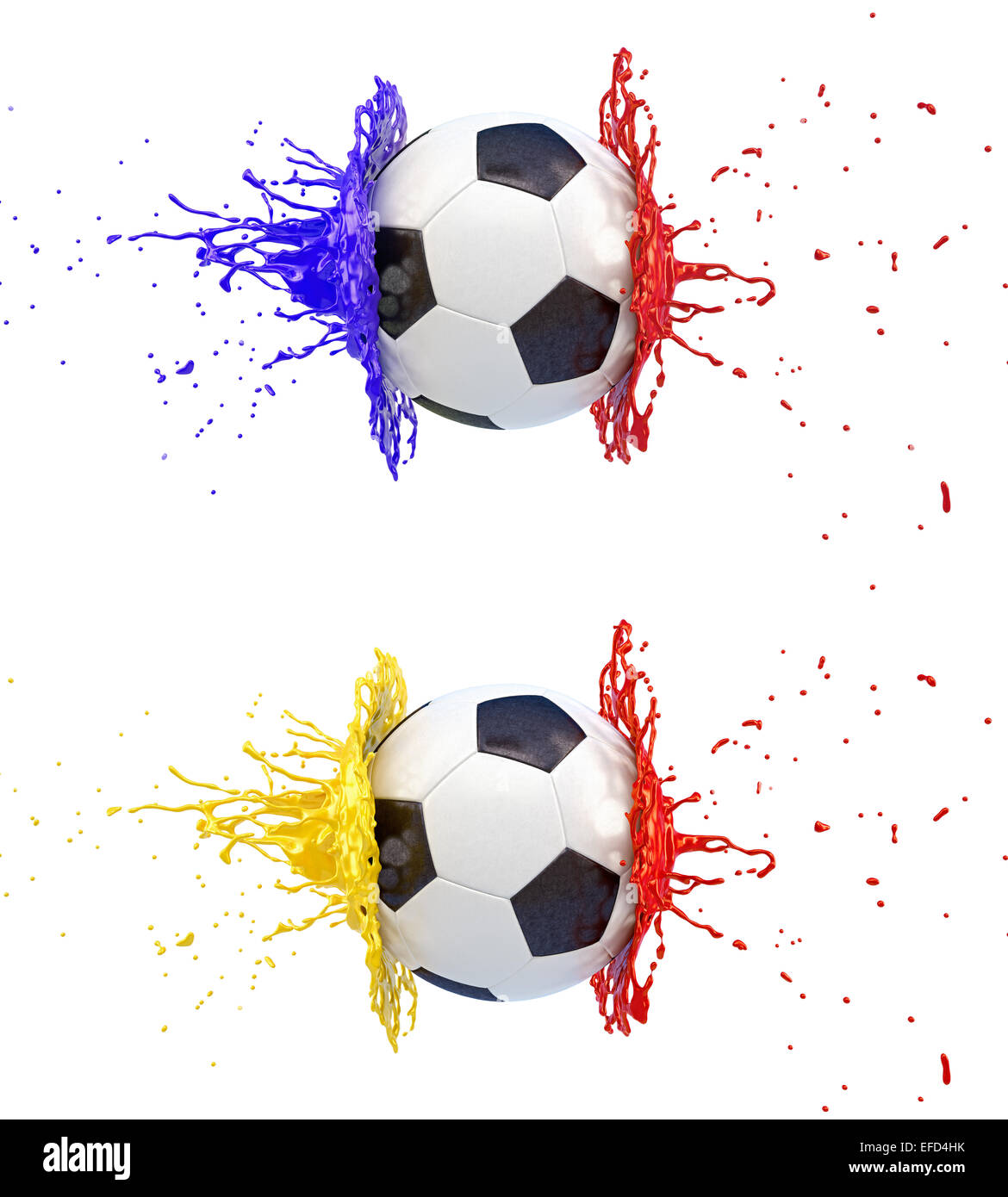 Splash - colored paint - soccer ball Stock Photo - Alamy