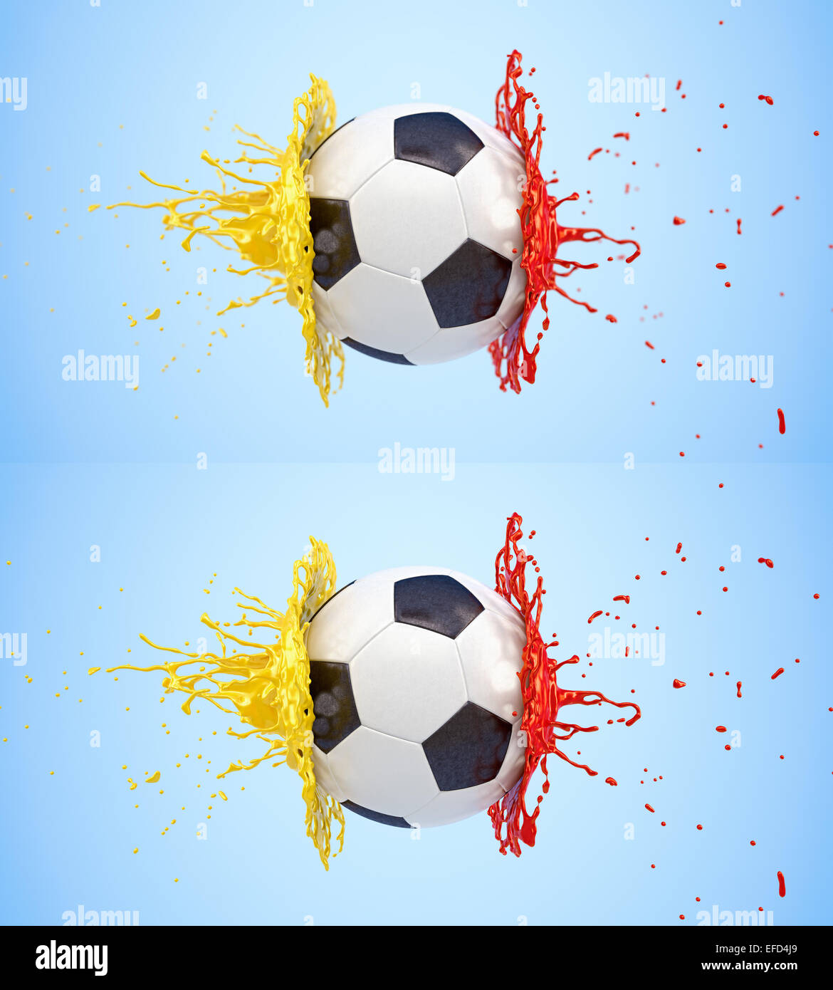Splash - colored paint - soccer ball Stock Photo - Alamy