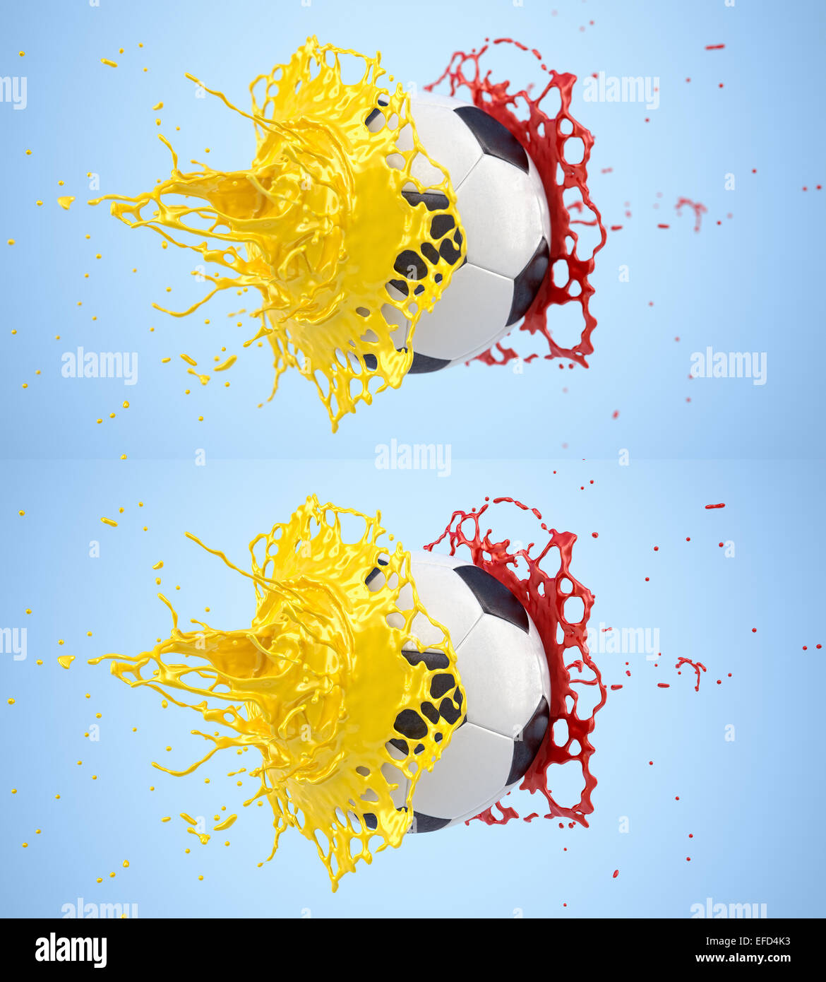 Splash - colored paint - soccer ball Stock Photo - Alamy