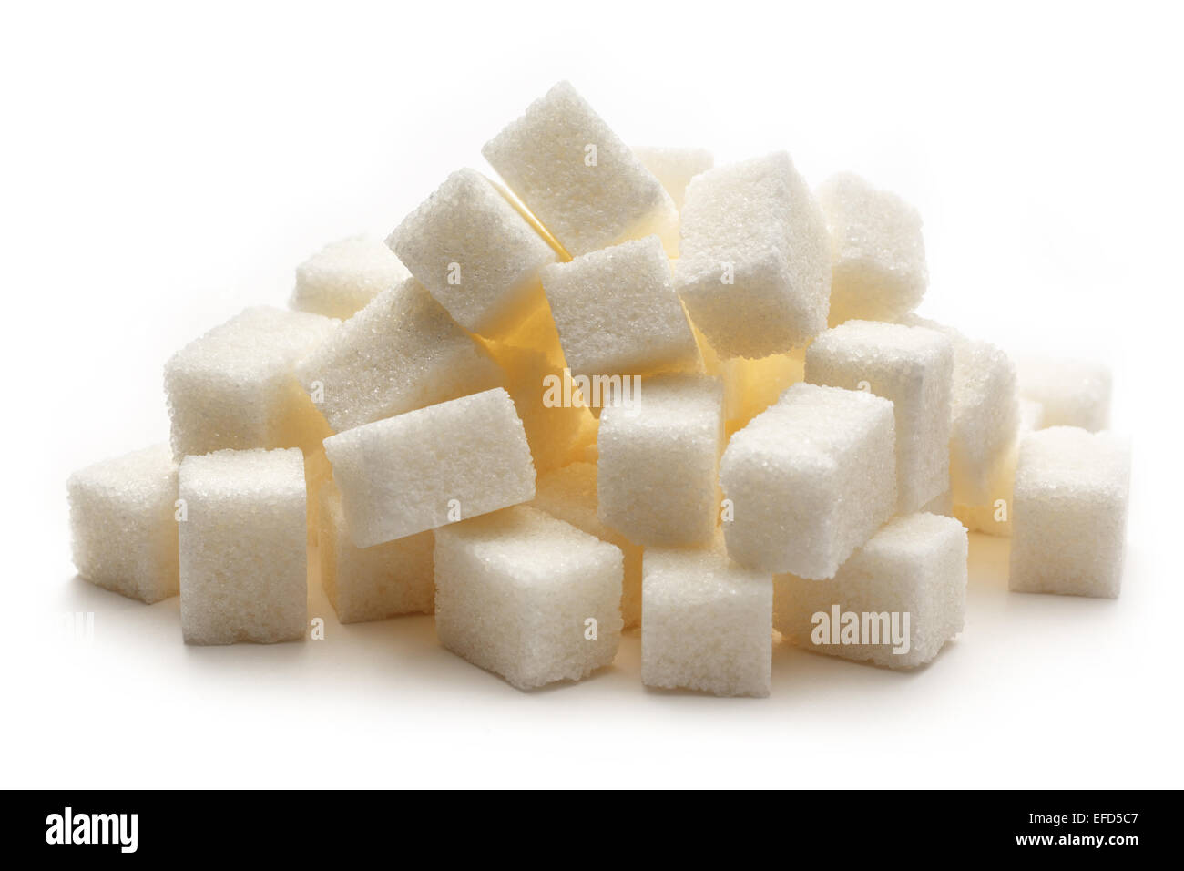 Many cubes of sugar on the white background Stock Photo - Alamy