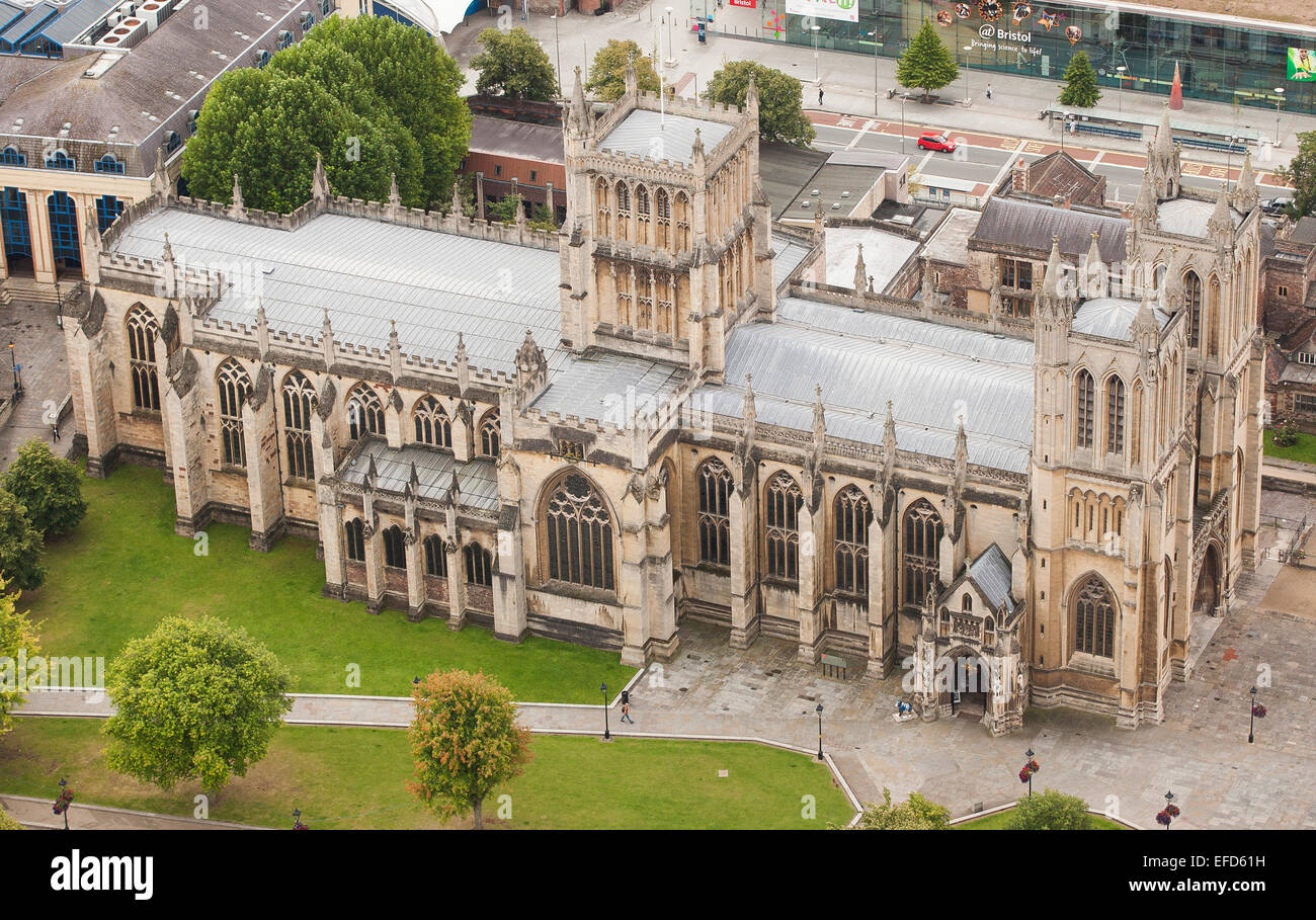 Aerial view of Bristol Cathedral Stock Photo - Alamy