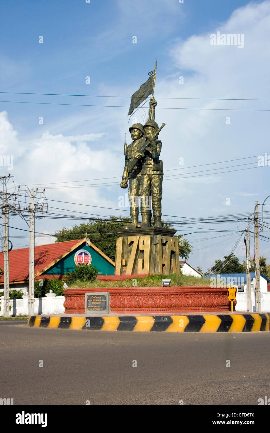 A statue commemorating "Victory Day" 1979 is part of the urban ...