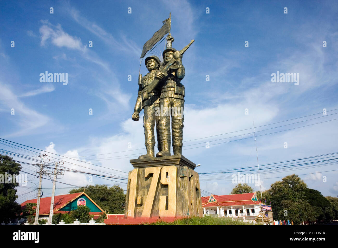A statue commemorating "Victory Day" 1979 is part of the urban ...