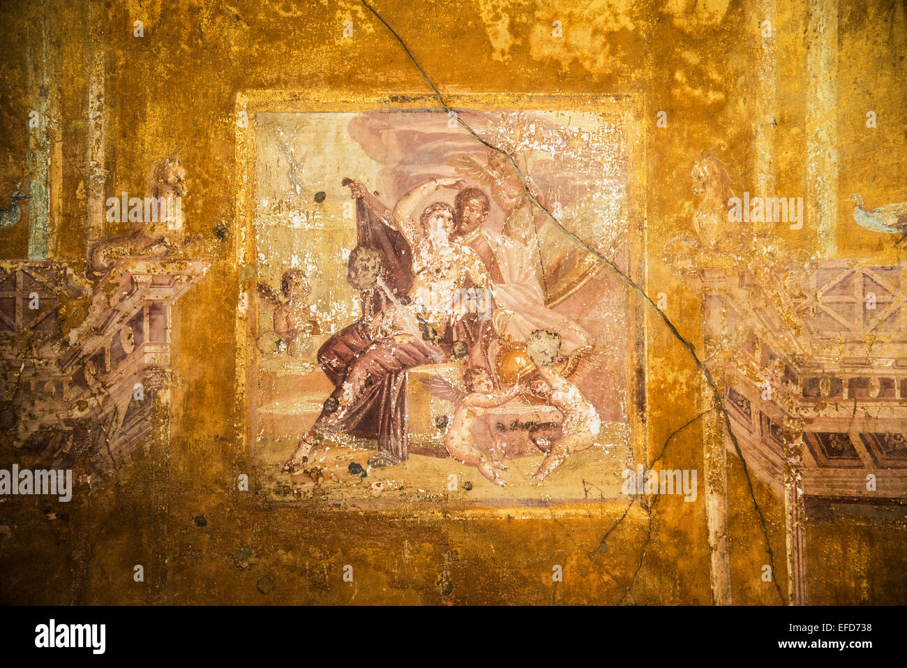 detail of roman frescoes in Pompeii, Italy Stock Photo - Alamy