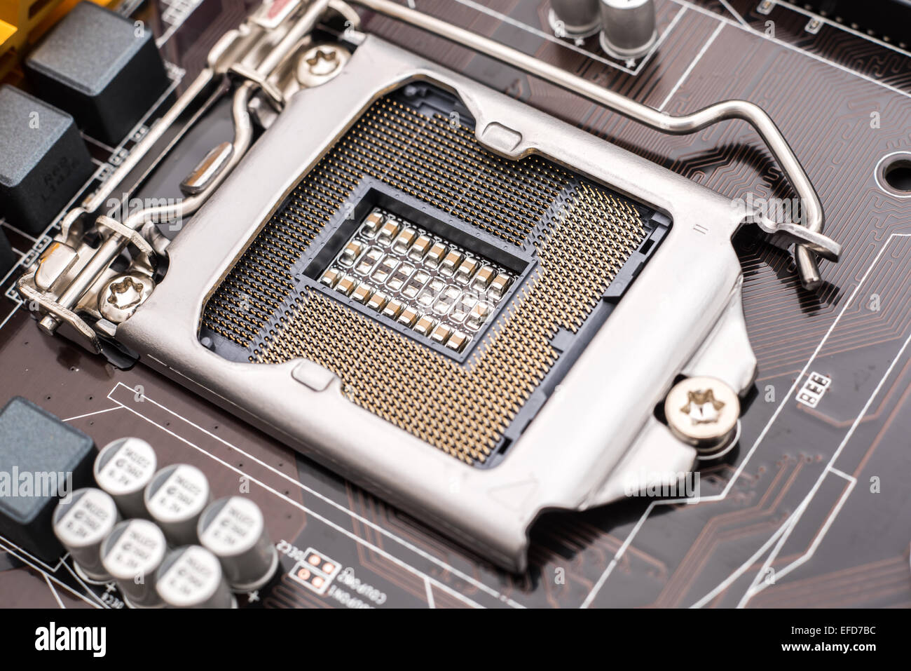 CPU Socket On Computer Motherboard Stock Photo - Alamy