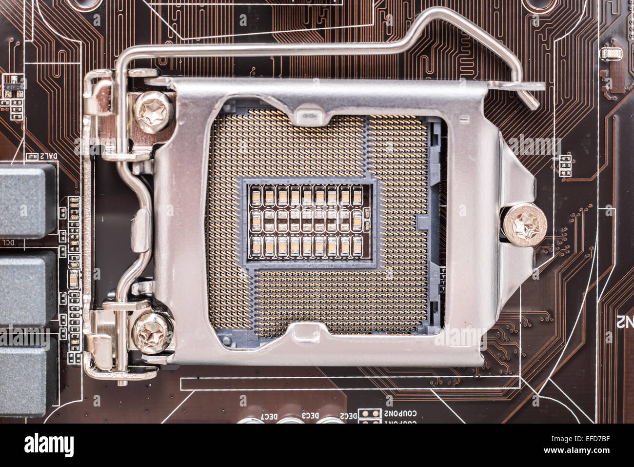 CPU Socket On Computer Motherboard Stock Photo - Alamy