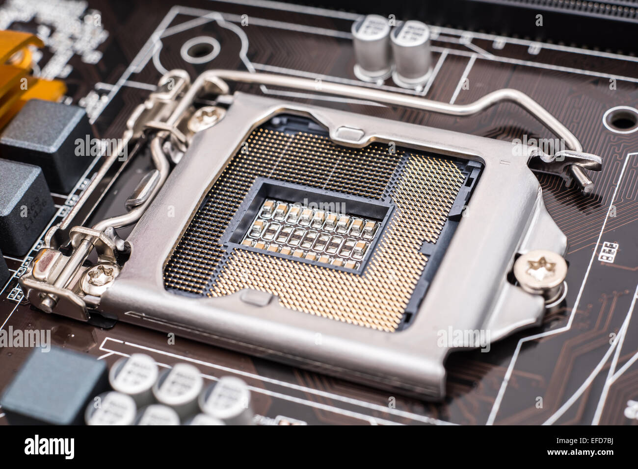 CPU Socket On Computer Motherboard Stock Photo - Alamy