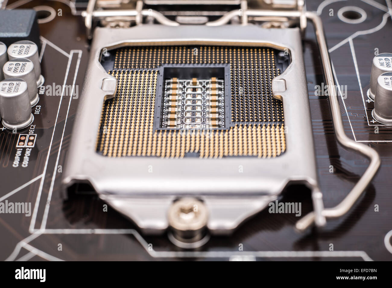CPU Socket On Computer Motherboard Stock Photo - Alamy