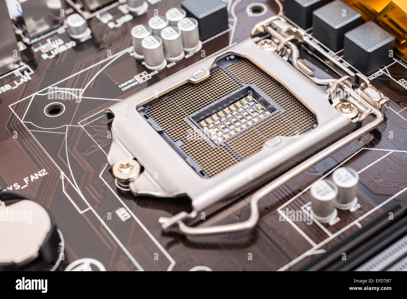 CPU Socket On Computer Motherboard Stock Photo - Alamy