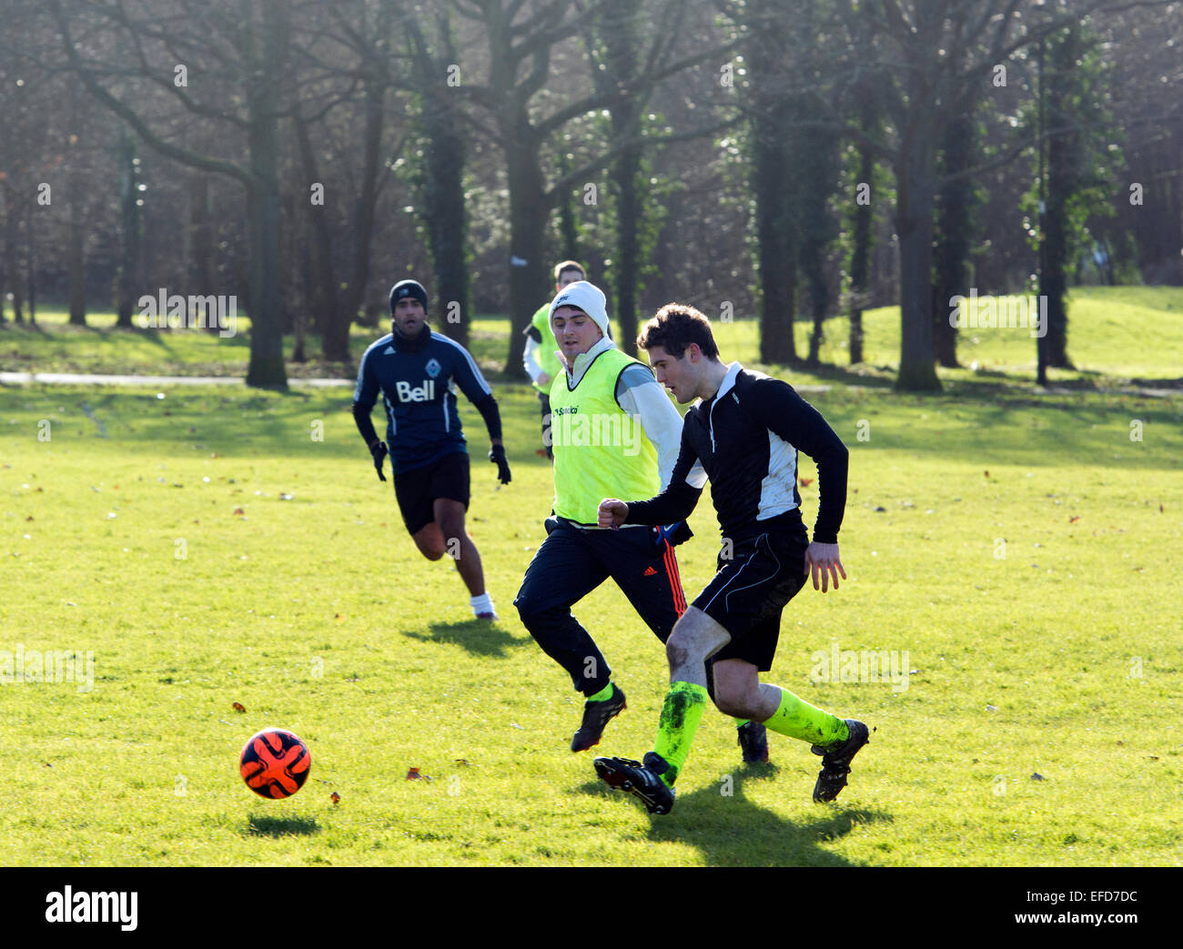 Football practice in the winter hi-res stock photography and images - Alamy