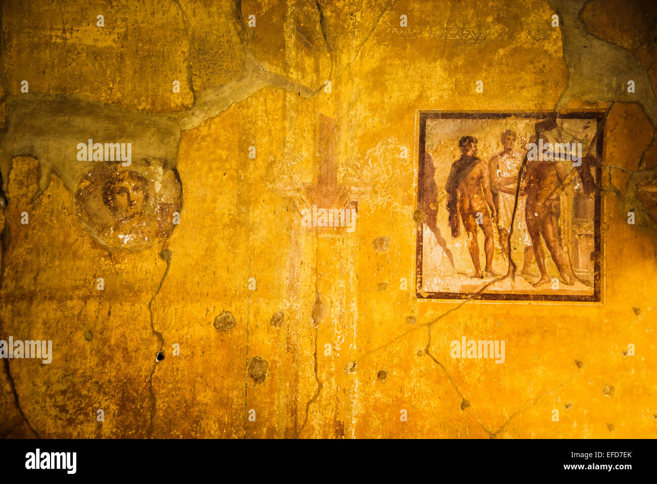 detail of roman frescoes in Pompeii, Italy Stock Photo - Alamy