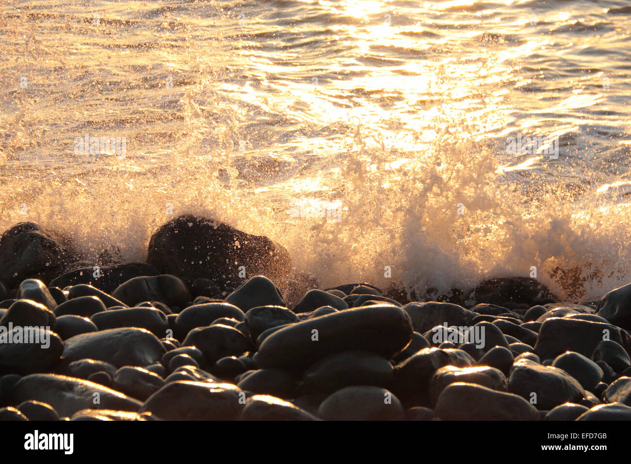 Beautiful waves pebble sea beach hi-res stock photography and images ...