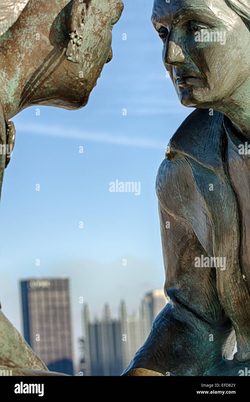 "Point of View" is a bronze sculpture by artist James West that sits in ...