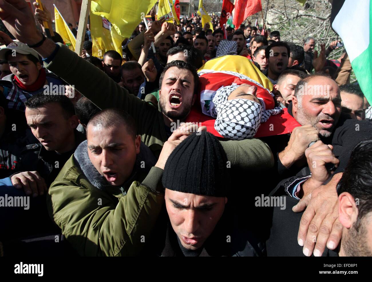 Nablus, Burin village near the West Bank city of Nablus. 1st Feb, 2015 ...