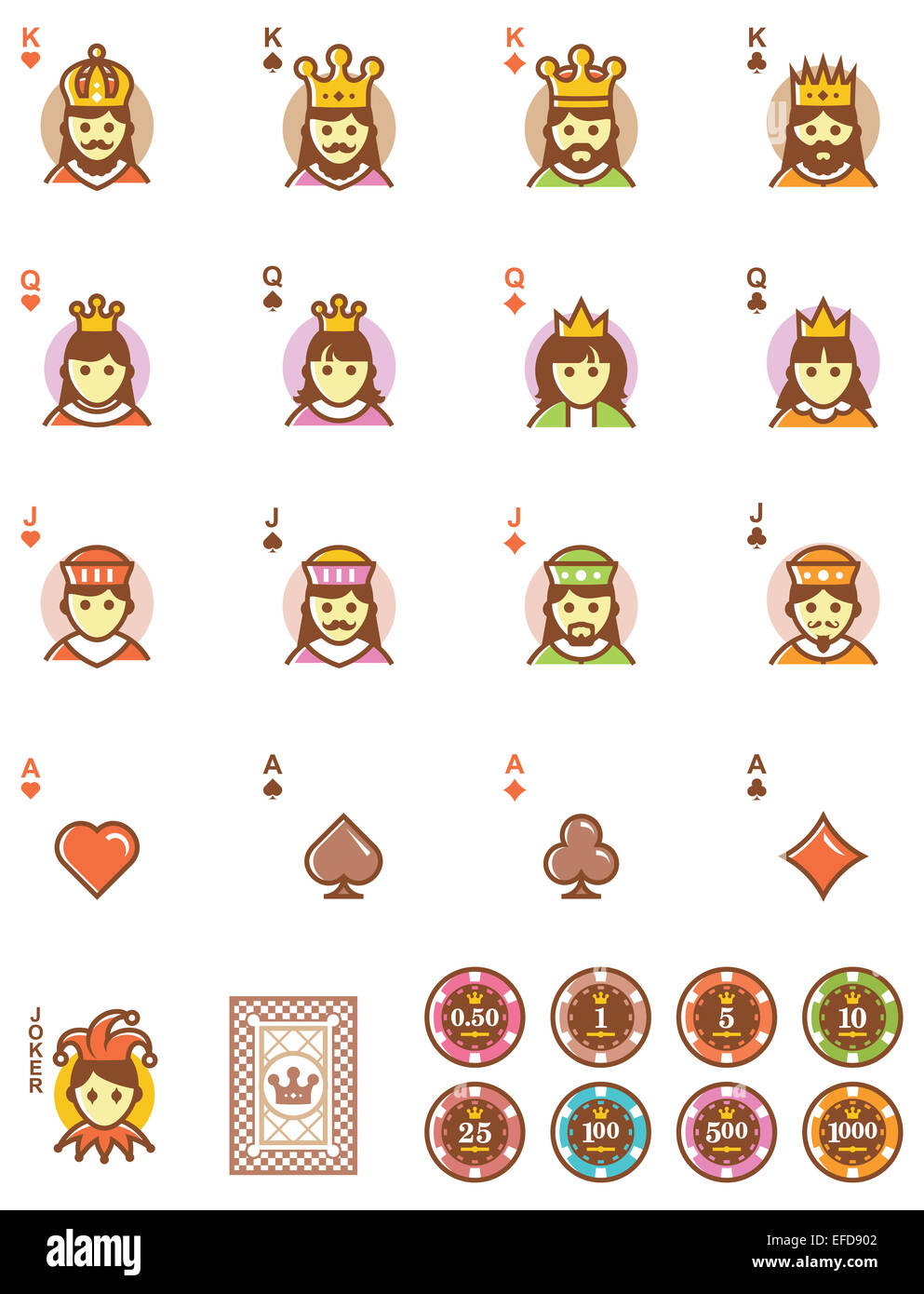 Queen of hearts card vector hi-res stock photography and images - Alamy