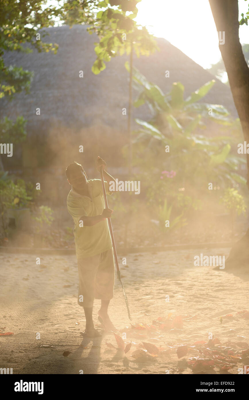 Man and rake hi-res stock photography and images - Alamy