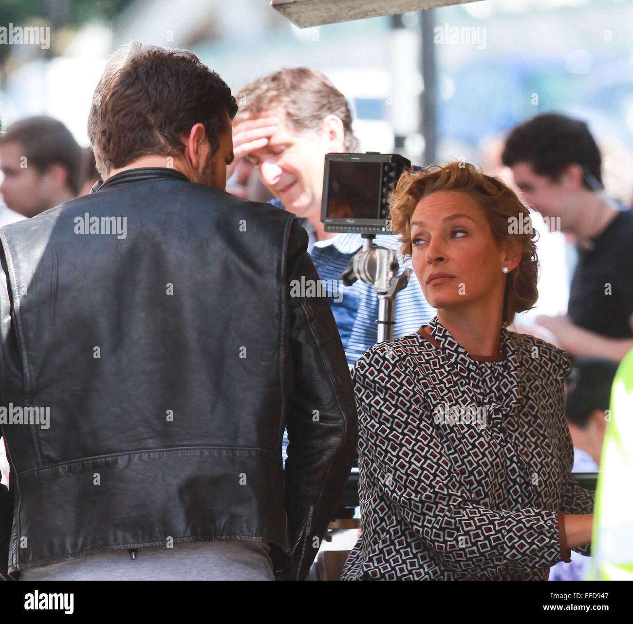 Bradley Cooper and Uma Thurman film a scene for their next movie in ...