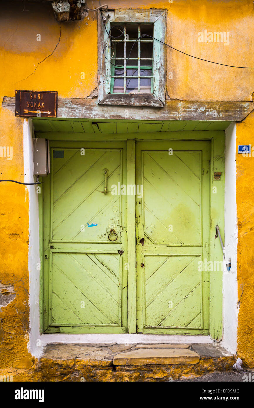 Turkish door architecture in old Kusadasi, Turkey, Eurasia Stock Photo ...