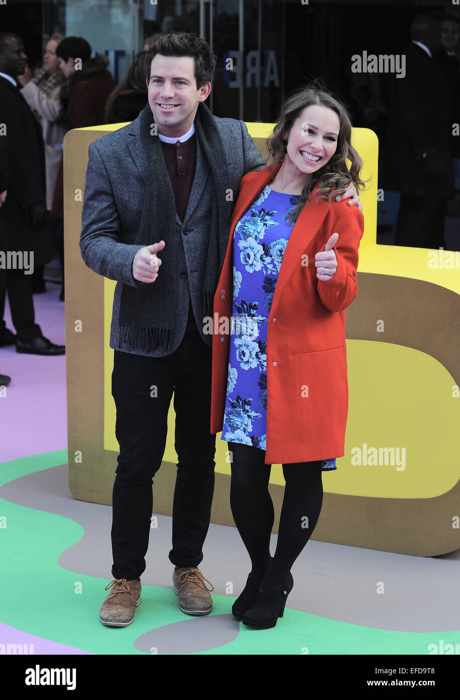 London, UK. 1st Feb, 2015. Derek Moran and Jen Pringle attend the UK ...