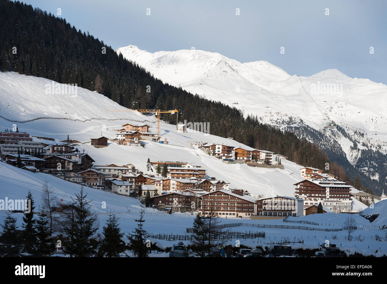 Winter scenery in Hintertux resort, Austria Stock Photo - Alamy