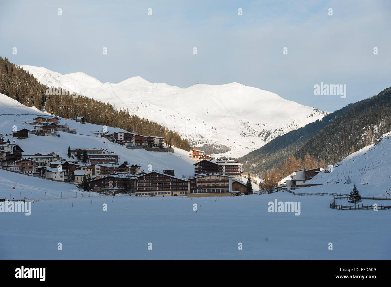 Winter scenery in Hintertux resort, Austria Stock Photo - Alamy