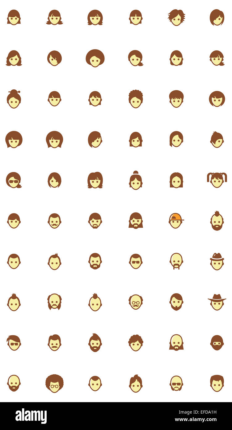 Vector faces icon set Stock Photo - Alamy