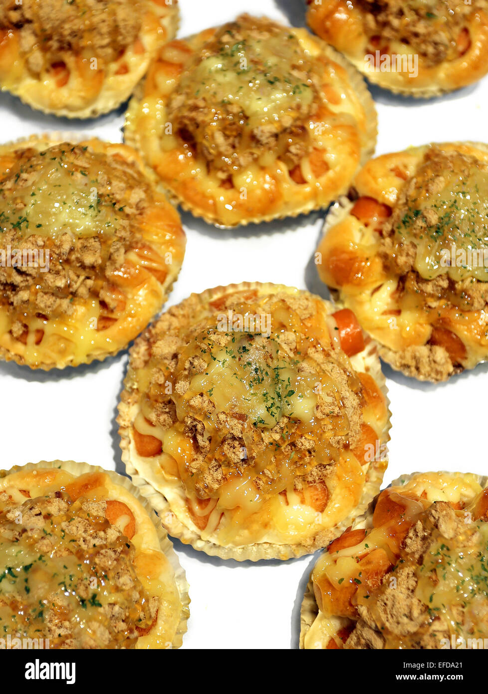Delicious pies photographed close-up on a white background Stock Photo ...