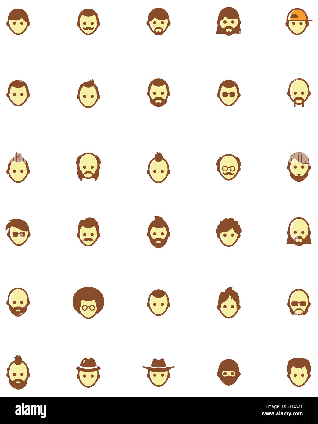 Vector men faces icon set Stock Photo - Alamy