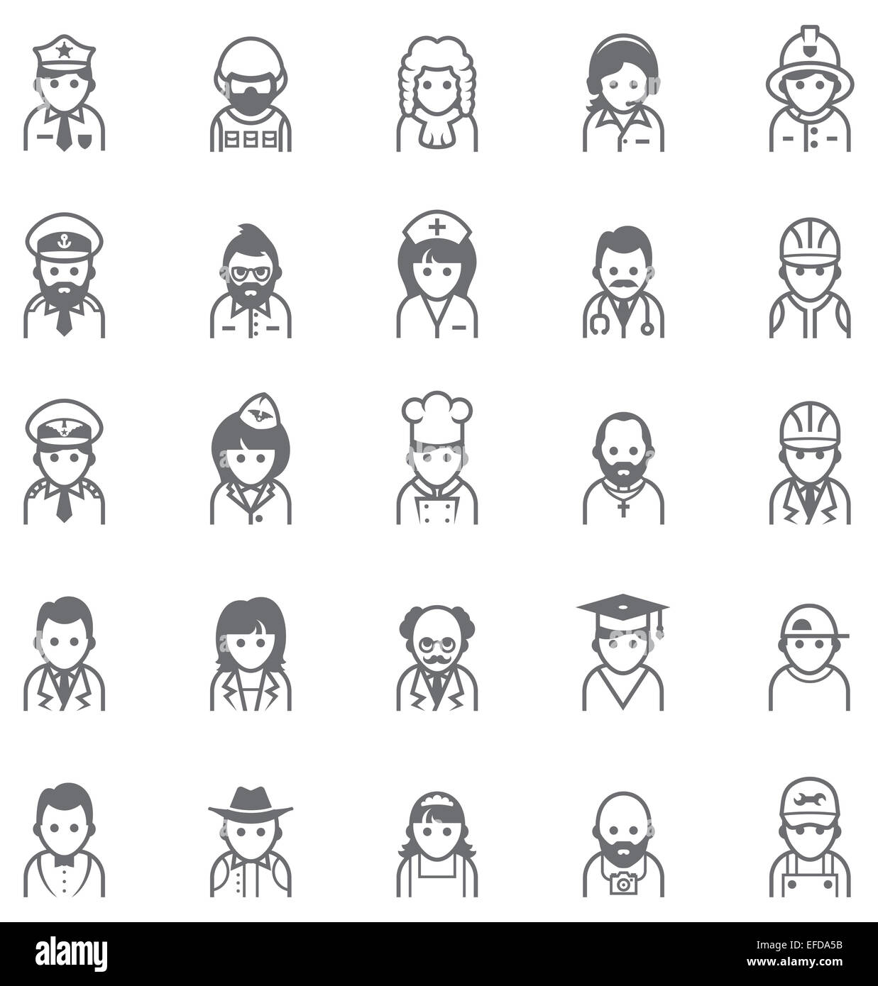 Vector people icon set Stock Photo - Alamy