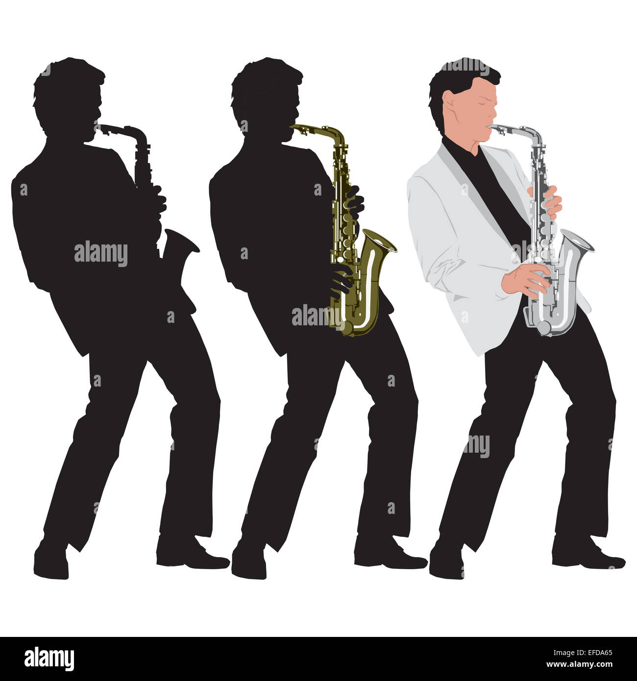 Saxophone player silhouette hi-res stock photography and images - Alamy