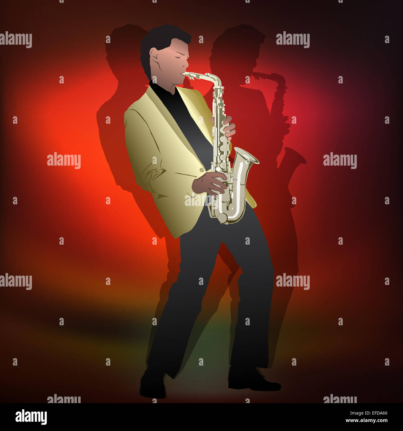 Saxophone player silhouette hi-res stock photography and images - Alamy