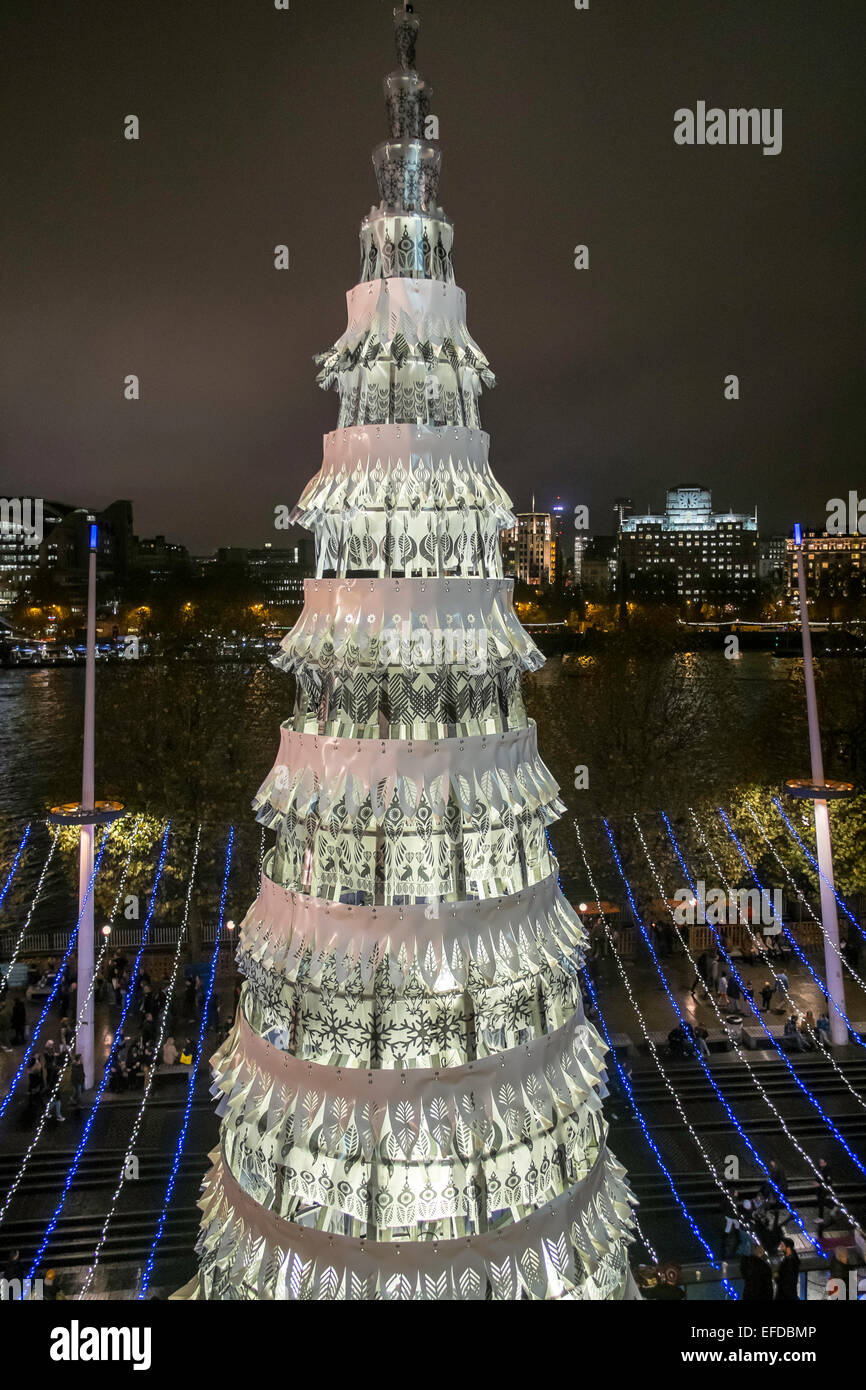 Southbank christmas decoration London thames UK Stock Photo - Alamy