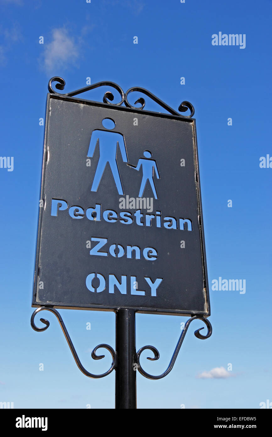 Ironwork Pedestrian Zone sign Stock Photo - Alamy