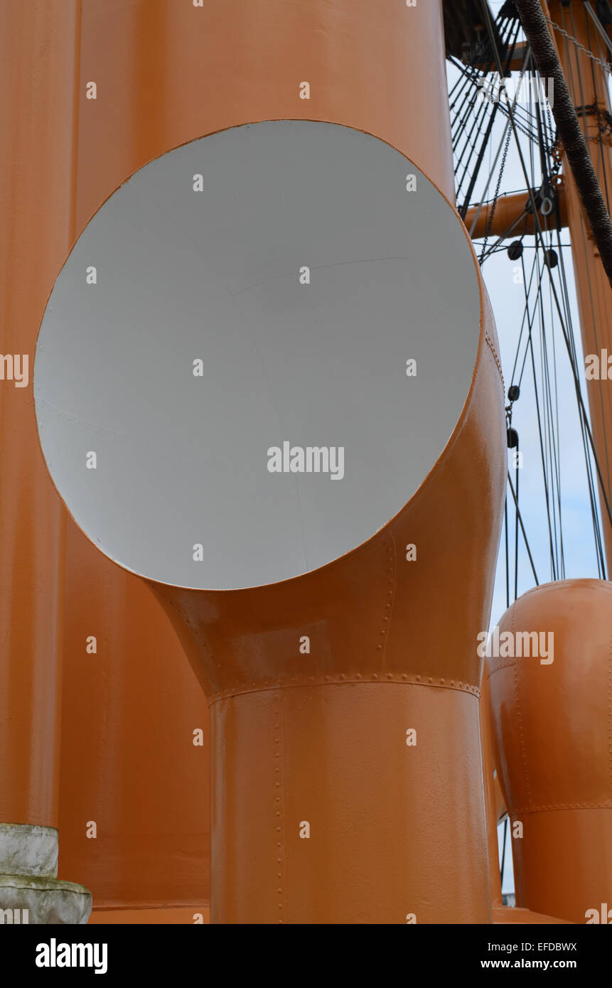 Ships ventilation funnel on a Victorian military vessel Stock Photo - Alamy