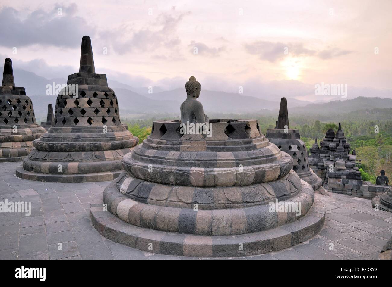 Buddha in Borobudur Temple on Java island Stock Photo - Alamy
