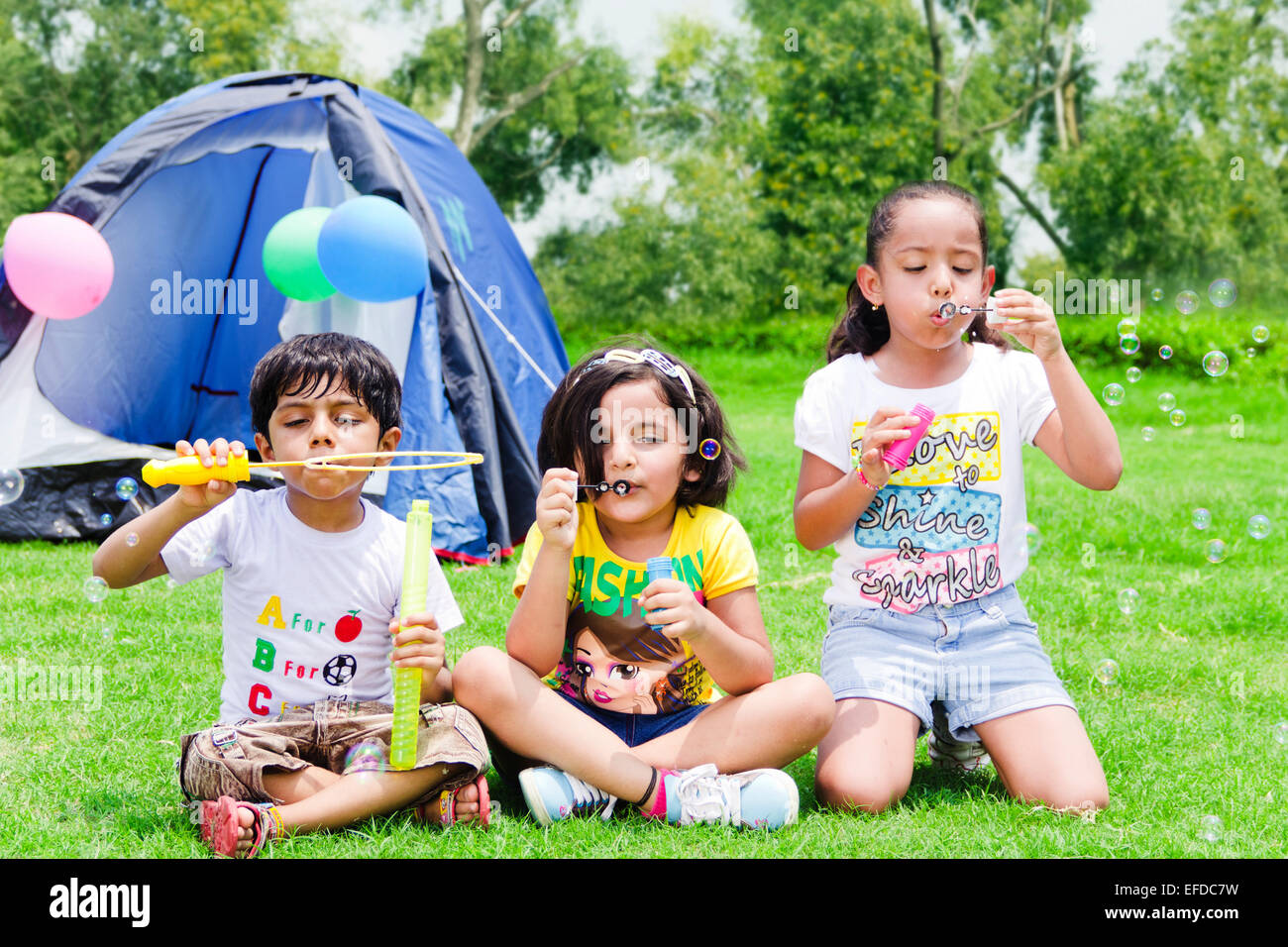 Indian Children Playing In The Park