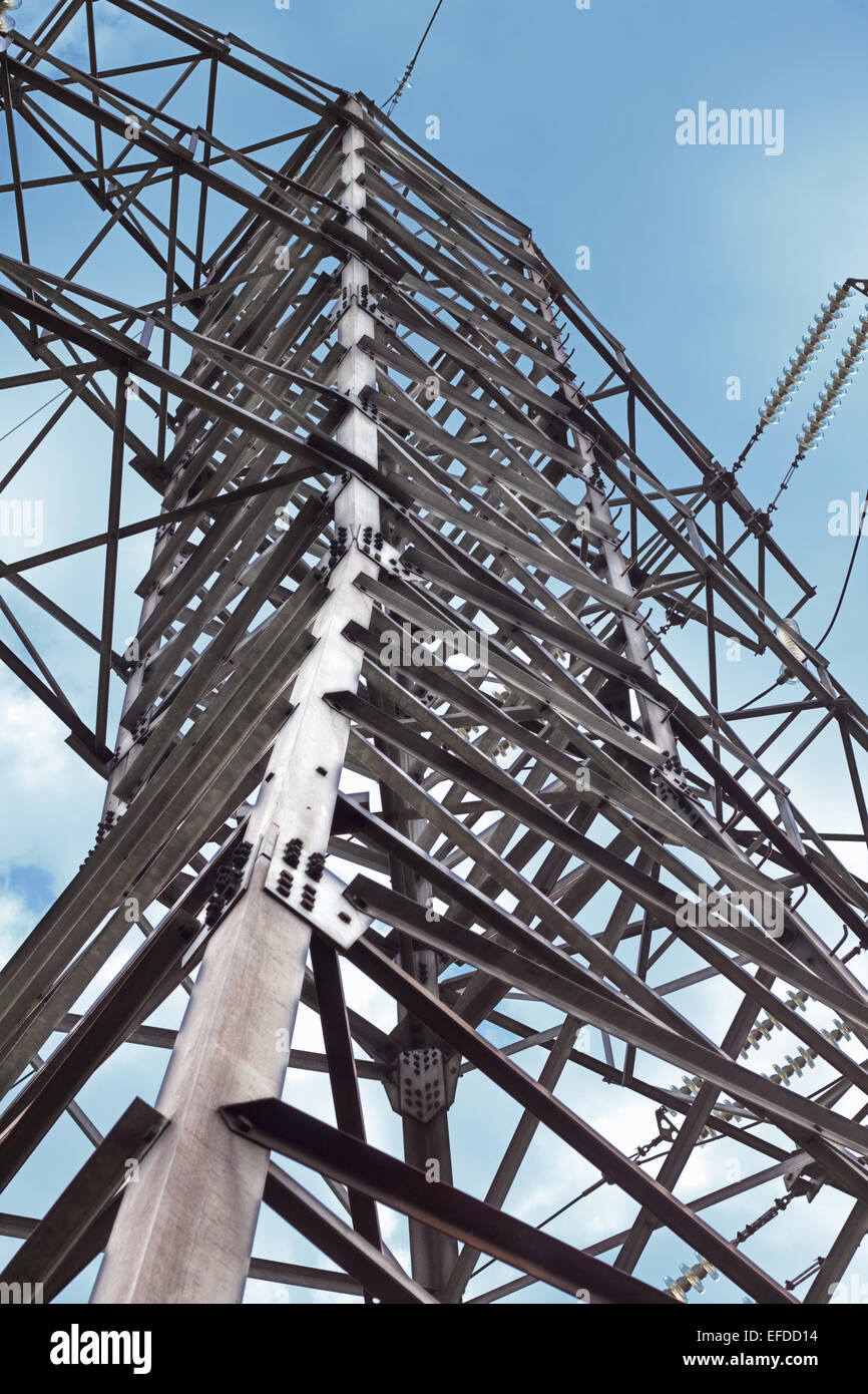 close-up power pylon Stock Photo - Alamy
