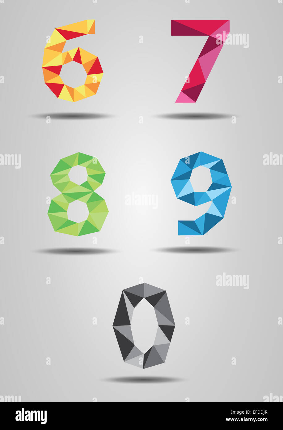 Abstract five colorful numbers in the air Stock Photo - Alamy