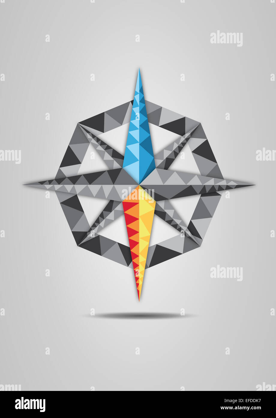 Vector illustration of compass, colorful image with shadow Stock Photo ...