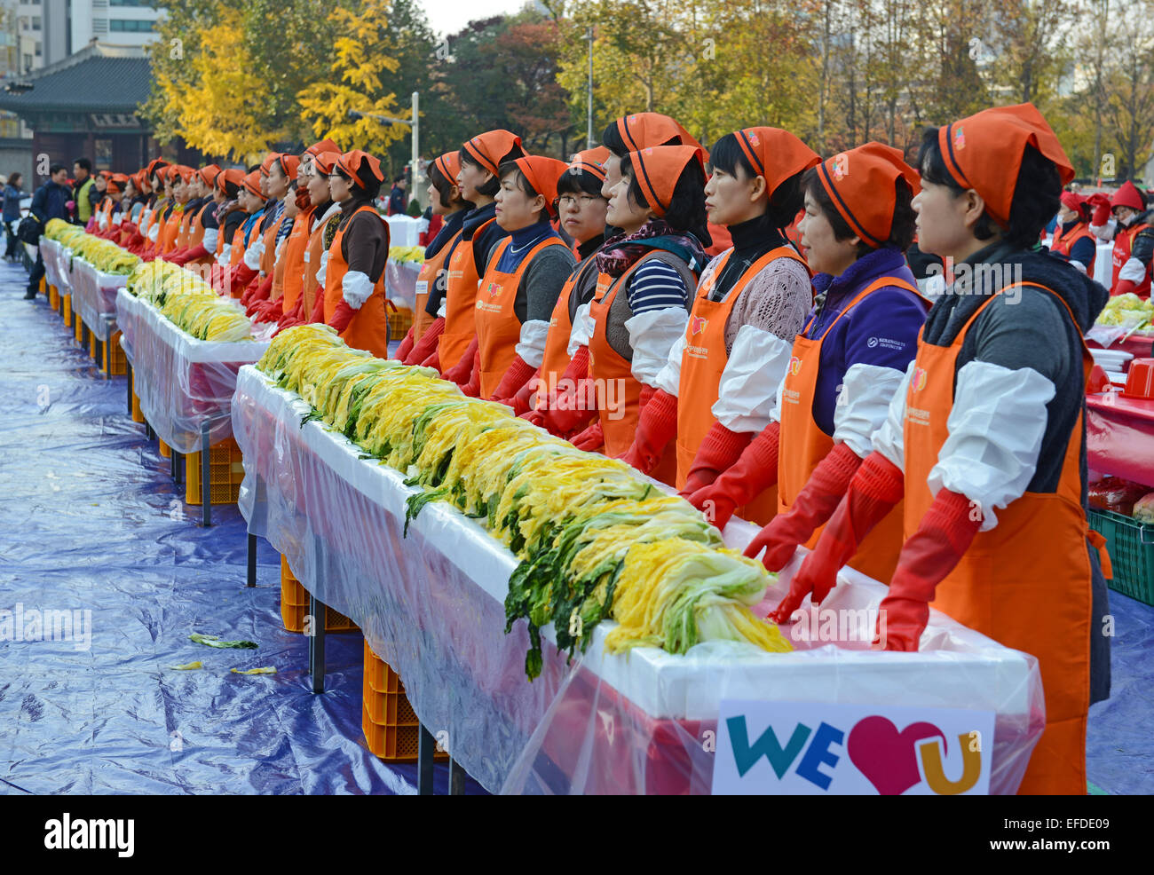 The 2014 Kimchi Making & Sharing Festival in Seoul, Korea Stock Photo ...