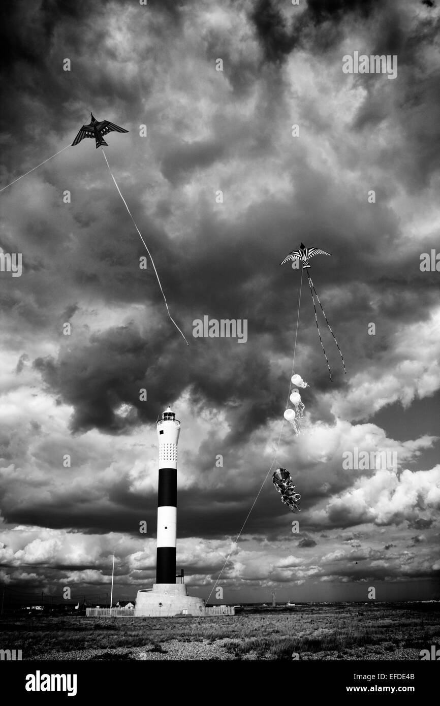 Lighthouse coast windy windy Black and White Stock Photos & Images - Alamy