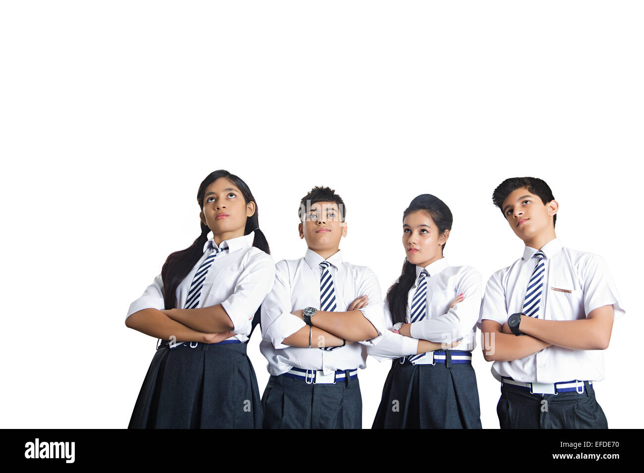 indian school friends students standing pose Stock Photo - Alamy