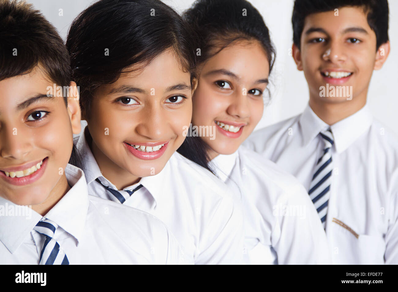 indian school friends students Queues standing Stock Photo - Alamy