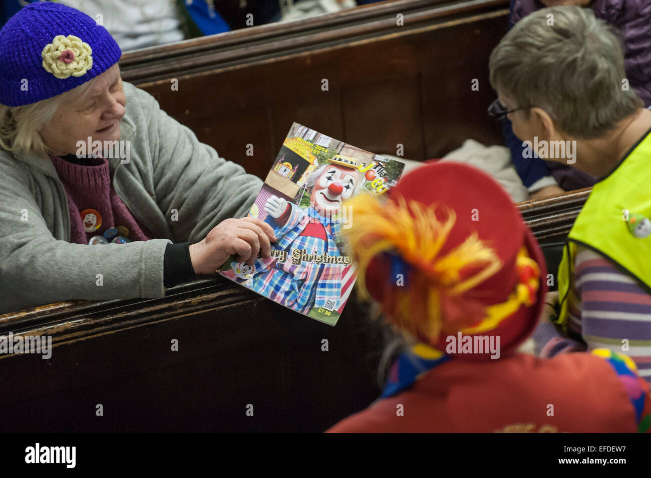 London, UK. 1st February 2015. The unique annual Clowns' Church Service ...